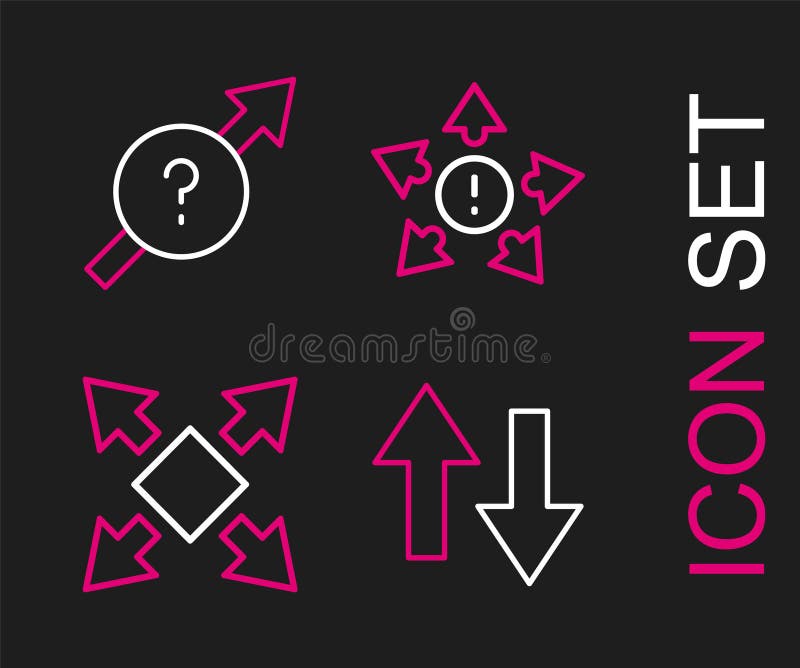 Set Line Arrow, Many Ways Directional Arrow, and Icon. Vector Stock ... Set Line Arrow, Many Ways Directional Arrow, and Icon. Vector Stock ...