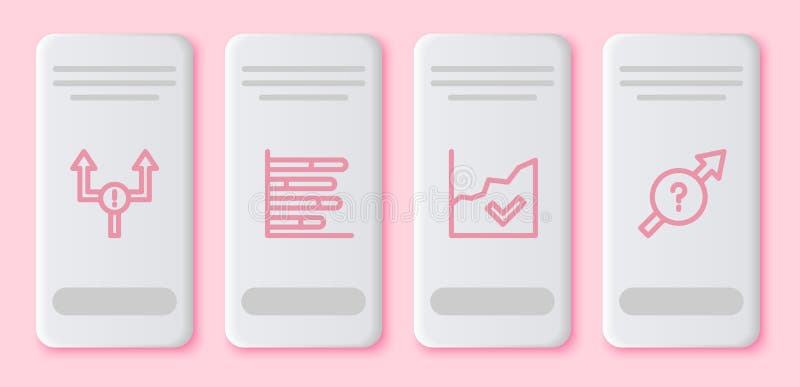 Set Line Arrow, Pie Chart Infographic, Financial Growth Increase and ...