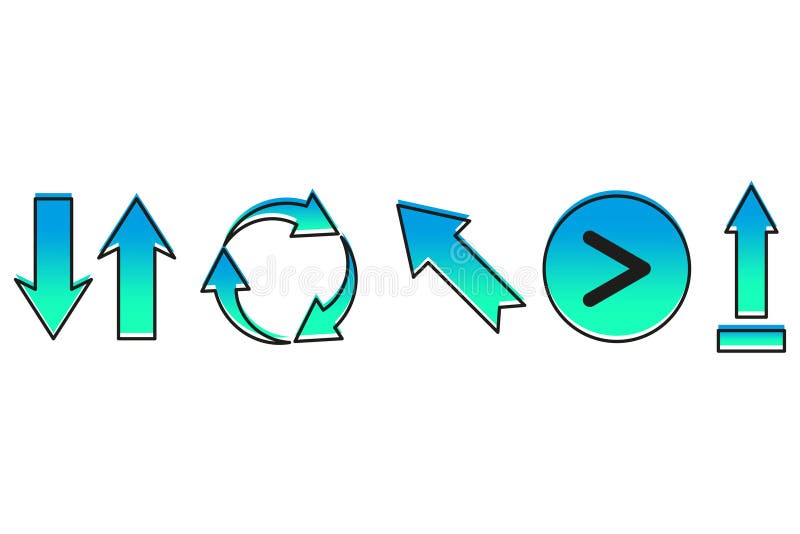 Set of Line Arrows, Directions. Vector Illustration. EPS 10 Stock ...