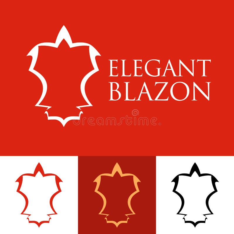 Set of Line Art Blazon - Elegant Vector Illustrations Stock Vector ...
