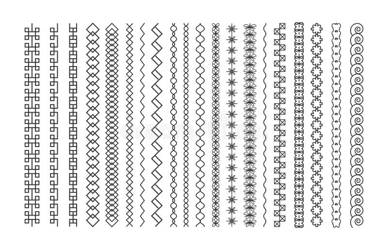 Set of Line Art Decorative Elements, Border and Page Rules Frame Stock ...