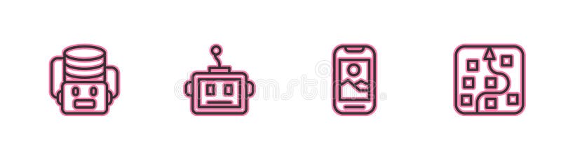 Line Artificial Intelligence Icons Stock Vector - Illustration of outline, head: 80933769