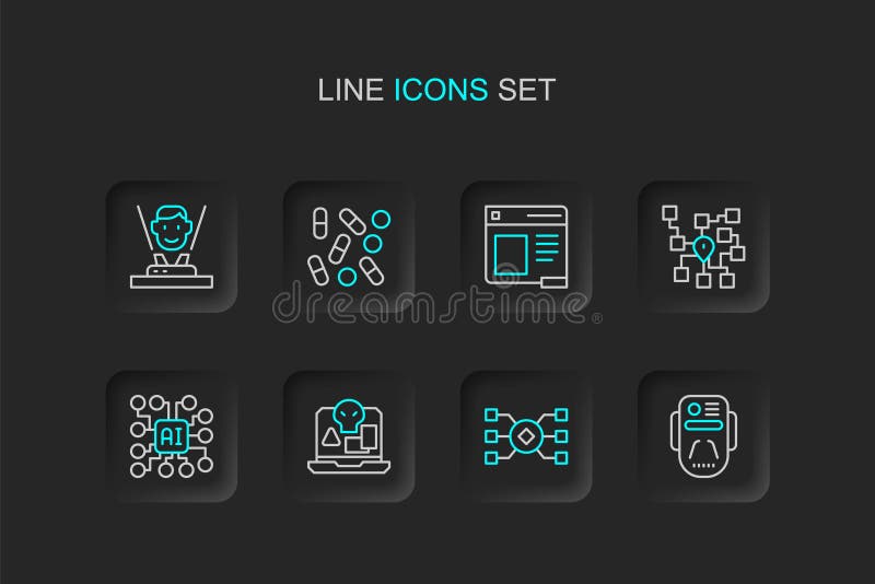 Set Line Artificial Intelligence Robot, Neural Network, Internet Piracy ... Set Line Artificial Intelligence Robot, Neural Network, Internet Piracy ...
