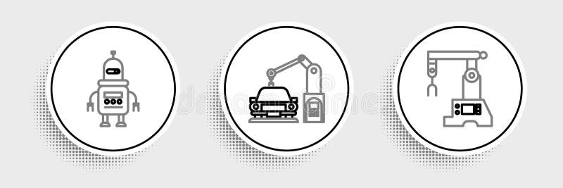 Set Line Assembly Line, Robot and Industrial Machine Robotic Robot Arm ...