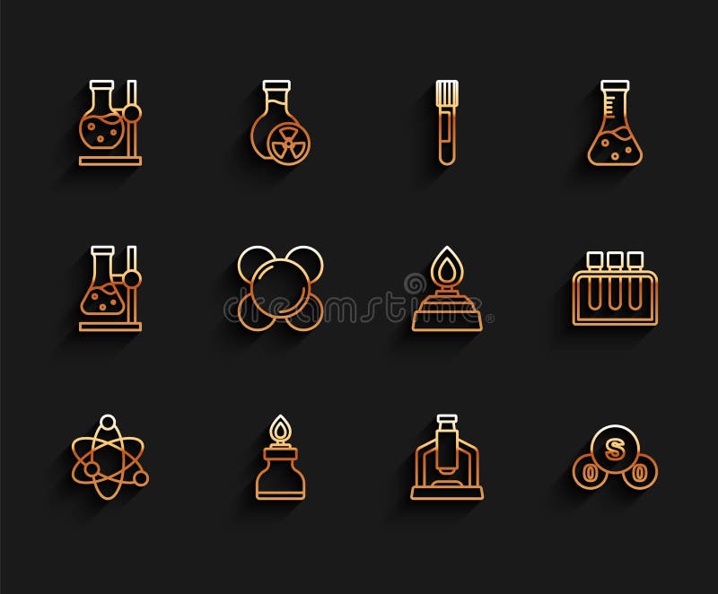 Set Line Atom, Alcohol or Spirit Burner, Test Tube Flask on Stand ...