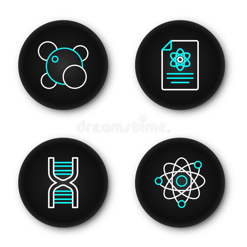 The Molecule Icon. Atom and Chemistry, Dna, Physics Symbol Stock Vector ...