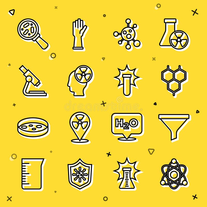 Set Line Atom, Funnel or Filter, Chemical Formula, Molecule, Head and ...