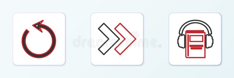 Set Line Audio Book, Refresh and Arrow Icon. Vector Stock Illustration ...