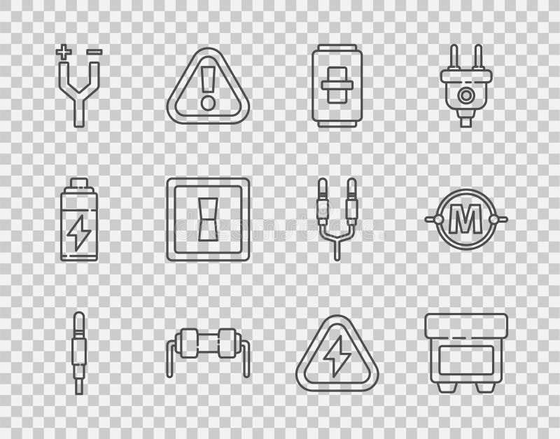 Set Line Audio Jack, Fuse, Electric Light Switch, Resistor Electricity ...