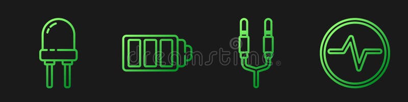 Set Line Audio Jack, Light Emitting Diode, Battery Charge Level ...