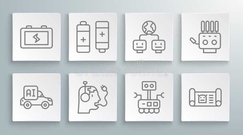 Set Line Autonomous Smart Car, Battery, Robot Charging Battery ... Set Line Autonomous Smart Car, Battery, Robot Charging Battery ...