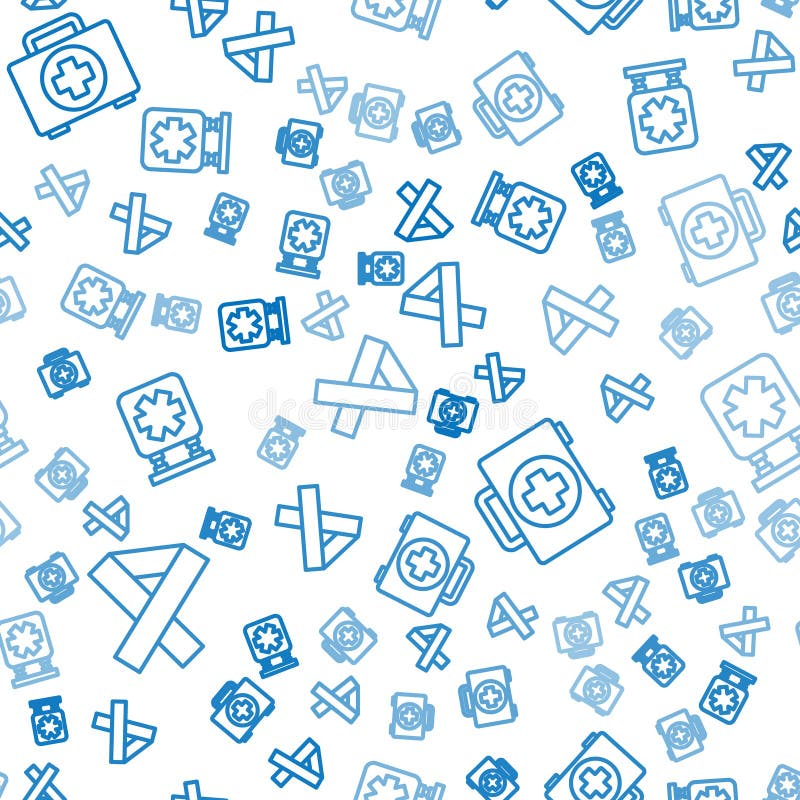 Set Line Awareness Ribbon, First Aid Kit and Medical Symbol of the ...