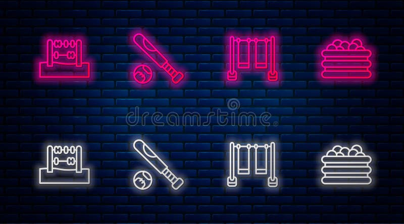 Set Line Baseball Bat with Ball, Double Swing, Abacus and Pool Balls ...