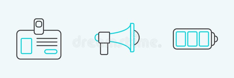Set Line Battery Charge Level Indicator, Identification Badge and ... Set Line Battery Charge Level Indicator, Identification Badge and ...