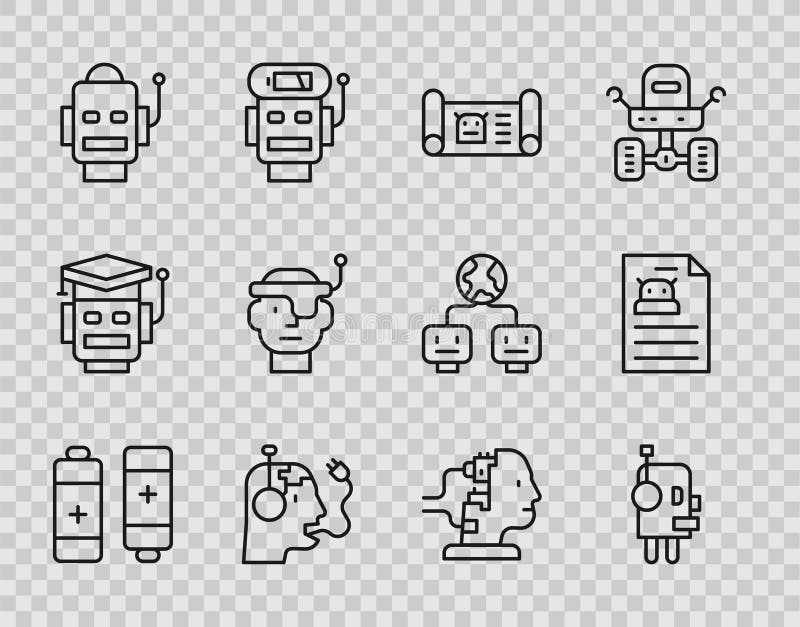 Set Line Battery, Robot, Blueprint, Charging Battery, Smart Glasses ... Set Line Battery, Robot, Blueprint, Charging Battery, Smart Glasses ...