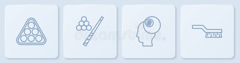 Set Line Billiard Balls in Rack Triangle, , Cue and and Pool Table ...