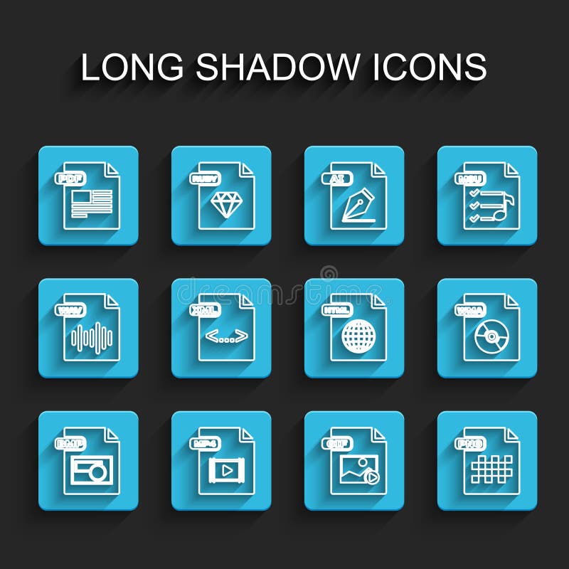 Set Line Bmp File Document Mp4 Pdf Gif Png Xml Wma Y Html Icono. Vector ... Set Line Bmp File Document Mp4 Pdf Gif Png Xml Wma Y Html Icono. Vector ...
