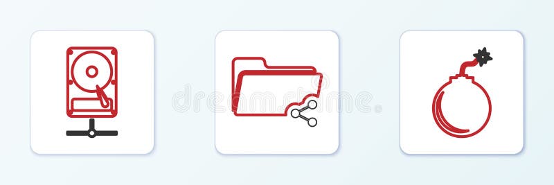 Set Line Bomb Ready To Explode, Hard Disk Drive on Sharing Network and ...