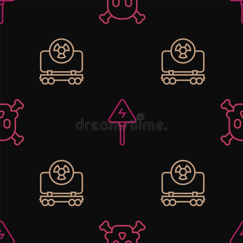 Set Line Bones and Skull Warning, Radioactive Cargo Train and High ... Set Line Bones and Skull Warning, Radioactive Cargo Train and High ...