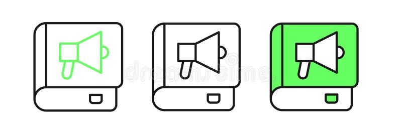 Set Line Book Icon Isolated on White Background. Vector Stock Vector ...