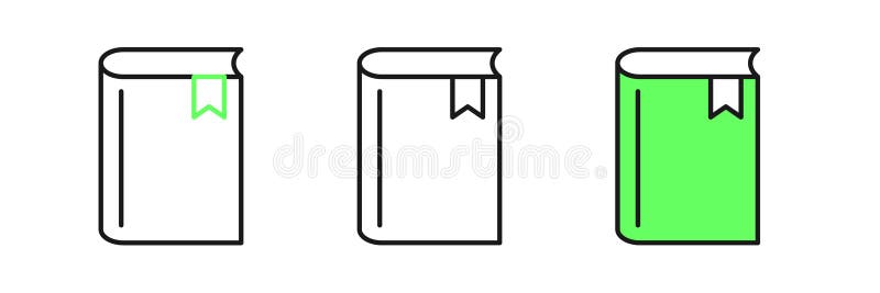 Set Line Book Icon Isolated on White Background. Vector Stock ...