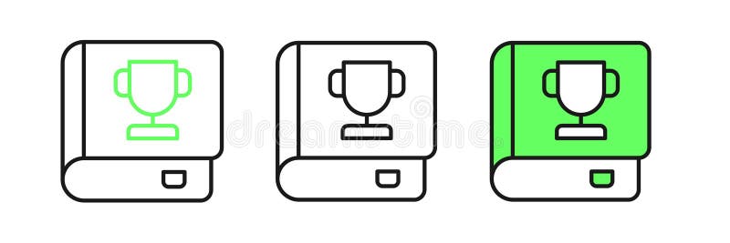 Set Line Book Icon Isolated on White Background. Vector Stock ...