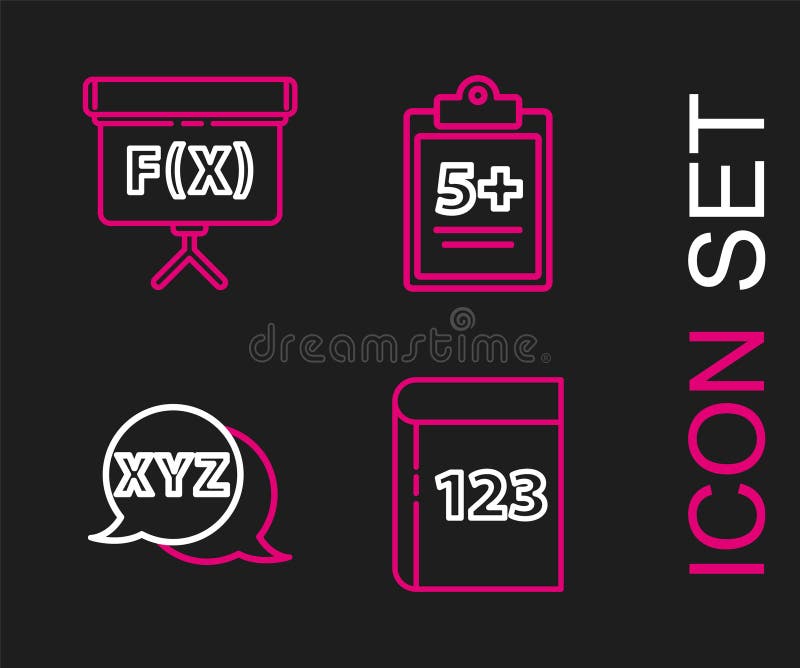 Set Line Book with Word Mathematics, XYZ Coordinate System, Test Exam ...