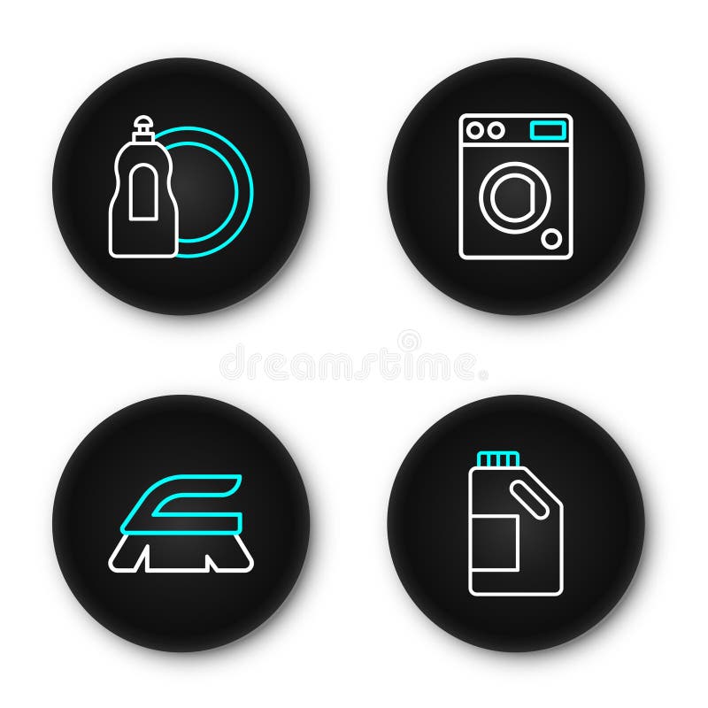 Set Line Bottle for Cleaning Agent, Brush, Washer and Dishwashing ...