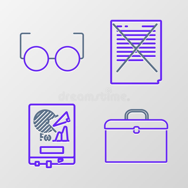 Set Line Briefcase, Board with Graph Chart, Exam Paper Incorrect ...