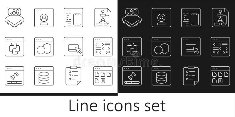 Set Line Browser Files Software Python Programming Language Processor With Microcircuits Cpu