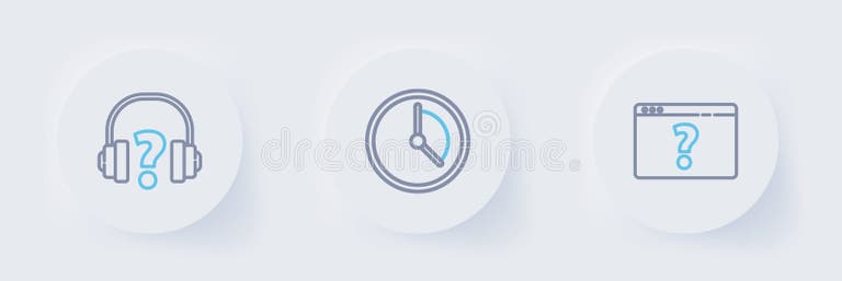 Set Line Browser with Question Mark, Time Management and Headphones ...