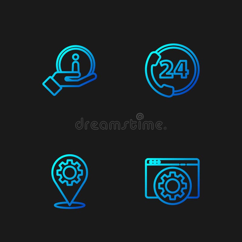 Set Line Browser Setting, Location with Gear, Information and Telephone 24 Hours Support ...