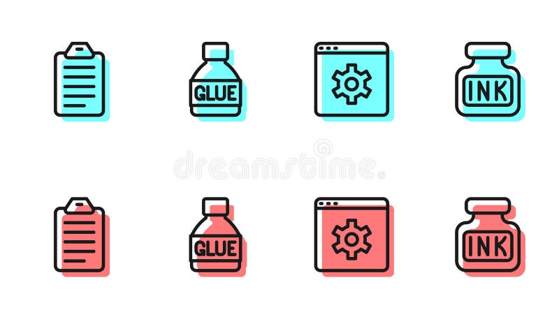 Set Line Browser Setting, To Do List or Planning, Glue and Inkwell Icon ... Set Line Browser Setting, To Do List or Planning, Glue and Inkwell Icon ...