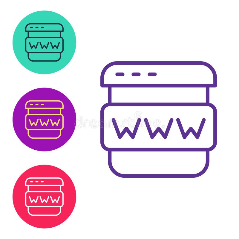 Set Line Browser Window Icon Isolated on White Background. Set Icons ...