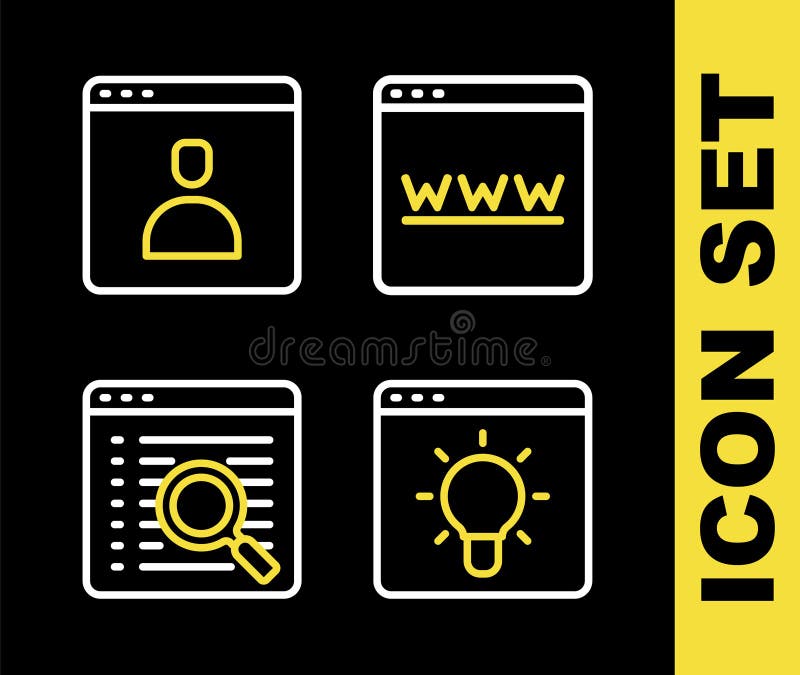Set Line Browser Window, Search Engine and Create Account Screen Icon ... Set Line Browser Window, Search Engine and Create Account Screen Icon ...