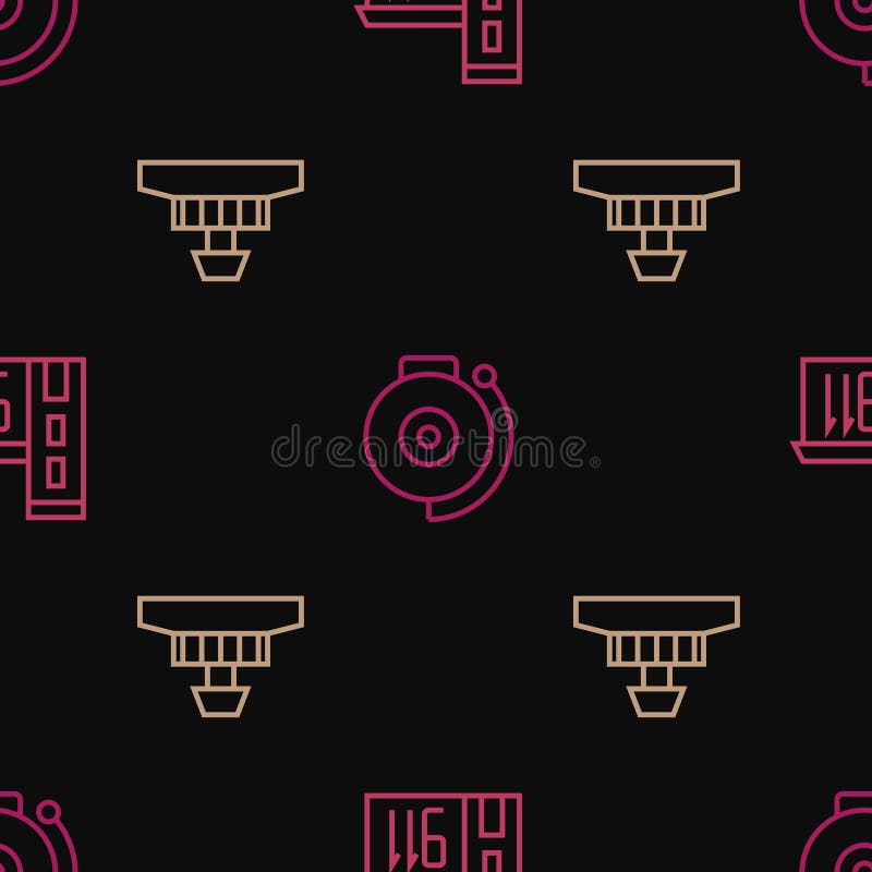 Set Line Building of Fire Station, Smoke Alarm System and Ringing Bell ...