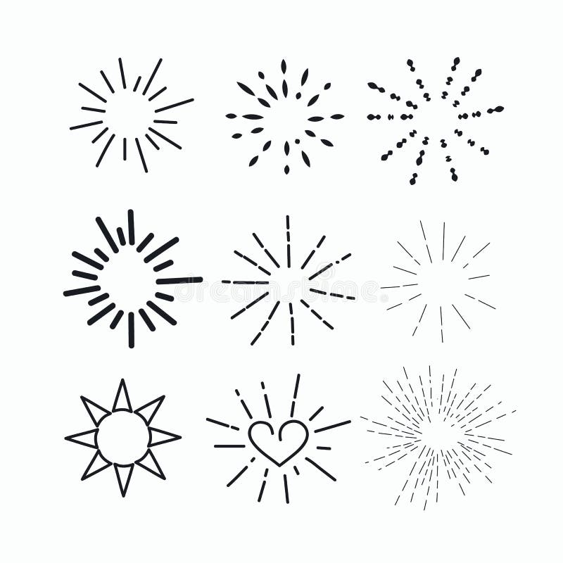 Set line burst stock vector. Illustration of circle, drawn - 91646435