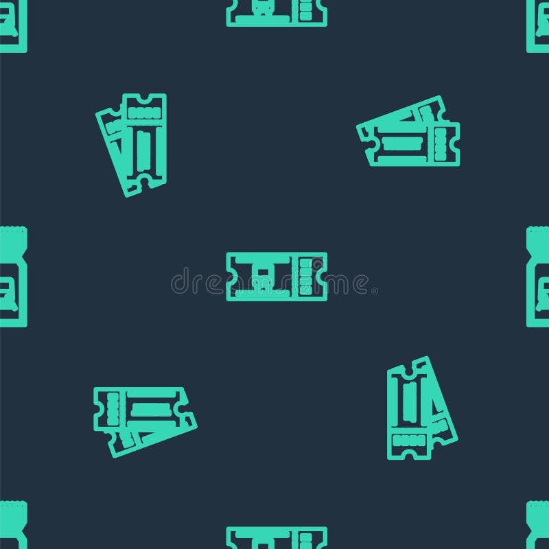 Set Line Bus Ticket, Ticket and Train on Seamless Pattern. Vector Stock ...