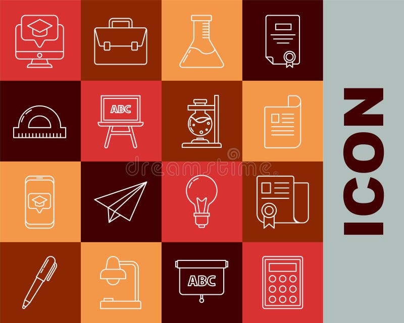 Set Line Calculator, Document, Test Tube and Flask Chemical Laboratory ... Set Line Calculator, Document, Test Tube and Flask Chemical Laboratory ...