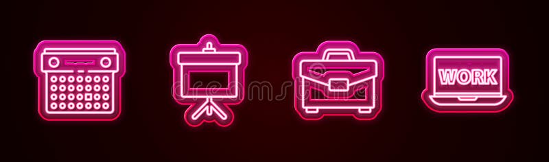 Set Line Calendar, Chalkboard with Diagram, Briefcase and Laptop Text ...