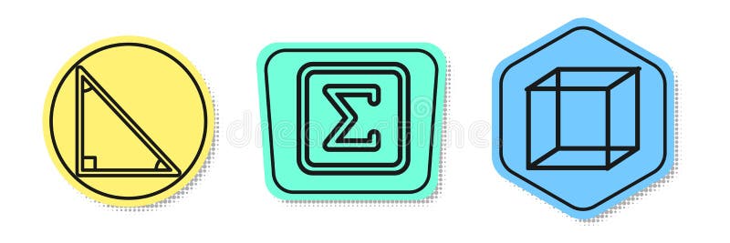 Set Line Calendar, Geometric Figure Square and Function Mathematical ... Set Line Calendar, Geometric Figure Square and Function Mathematical ...