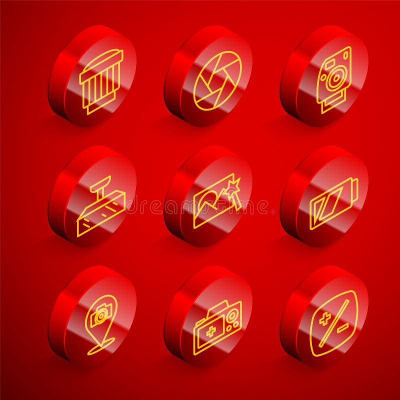 Set Line Camera Photo Lens, Shutter, Photo Camera, Softbox Light ...