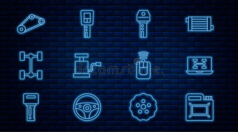 Set Line Canister for Motor Oil, Diagnostics Condition of Car, Car Key ... Set Line Canister for Motor Oil, Diagnostics Condition of Car, Car Key ...