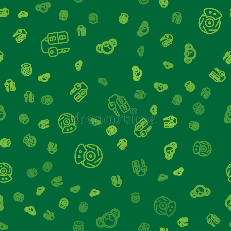 Set Line Car Key with Remote, Brake Disk Caliper and Speedometer on ...