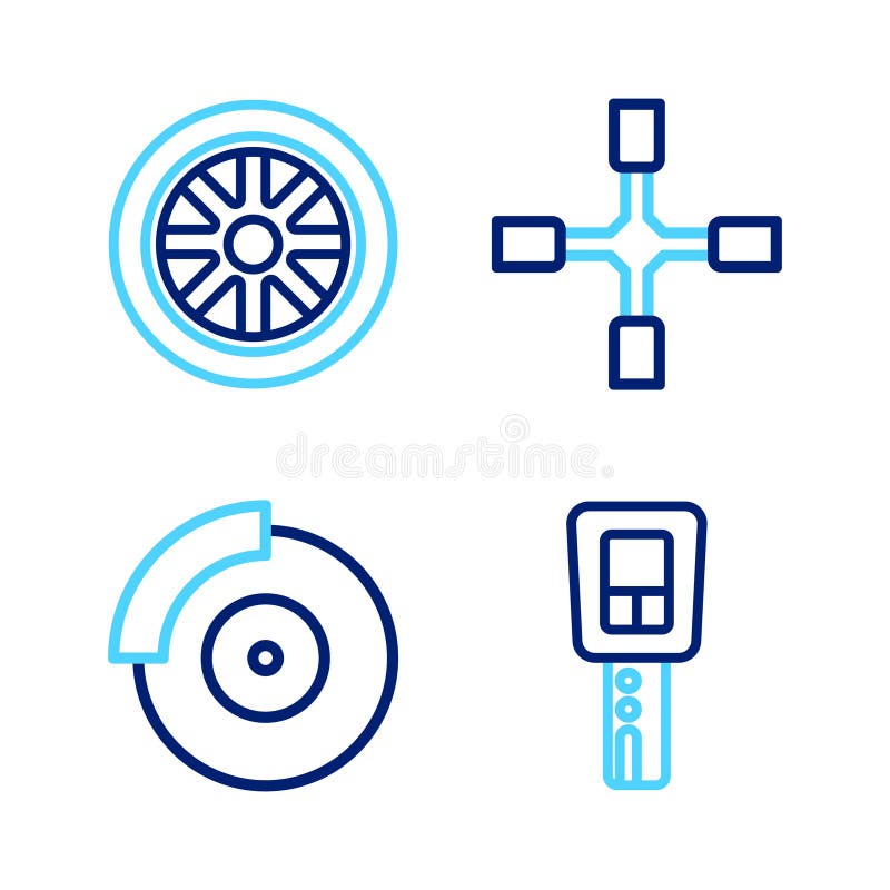 Set Line Car Key with Remote, Brake Disk Caliper, Wheel Wrench and ...