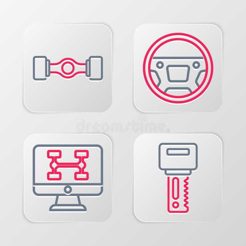 Set Line Car Key with Remote, Diagnostics Condition of Car, Steering ...