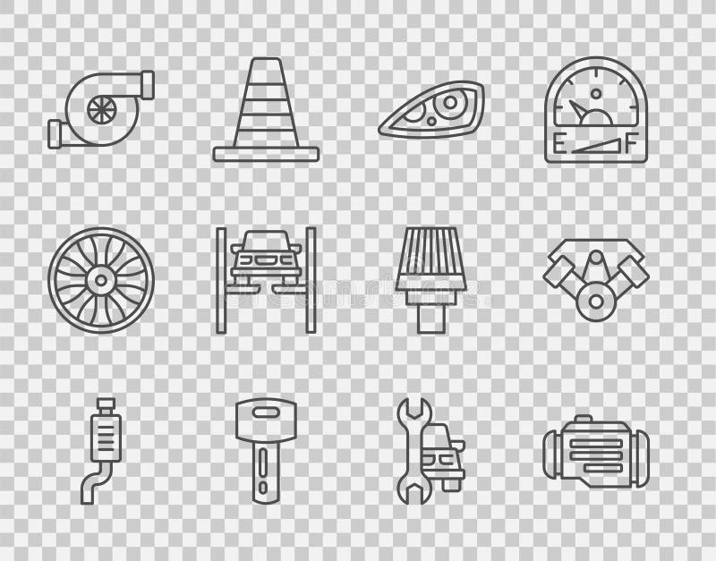 Set Line Car Muffler, Check Engine, Headlight, Key with Remote ... Set Line Car Muffler, Check Engine, Headlight, Key with Remote ...