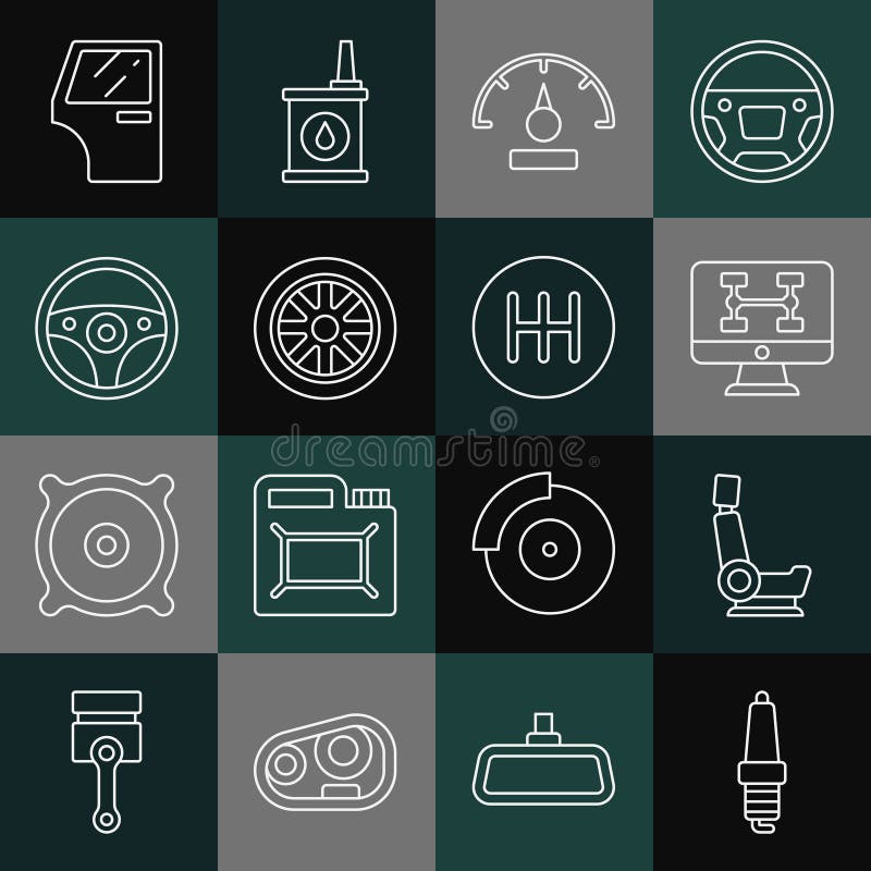 Set Line Car Spark Plug, Seat, Diagnostics Condition of Car ... Set Line Car Spark Plug, Seat, Diagnostics Condition of Car ...