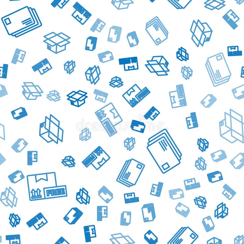 Set Line Cardboard Box with Free Symbol, Envelope and Carton Cardboard ...