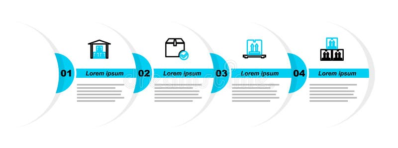 Set Line Cardboard Box with Traffic, Boxes on Pallet, Package Check ...